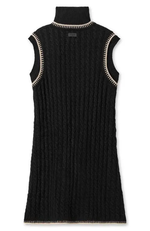 UGG Rylynn Sleeveless Quarter-zip Cable-knit Minidress - Black