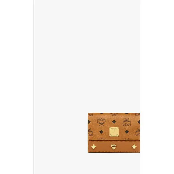Mcm Small Pina Wallet In Studded Visetos