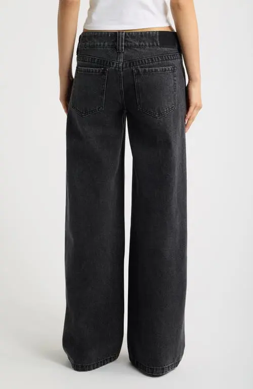FADE OUT LOUD Studded Low Rise Wide Leg Jeans