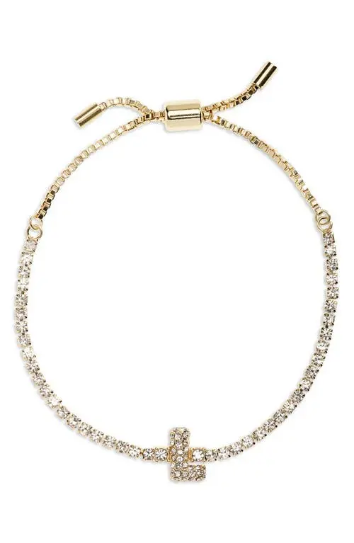 Baublebar Initial Tennis Slider Bracelet - Gold L
