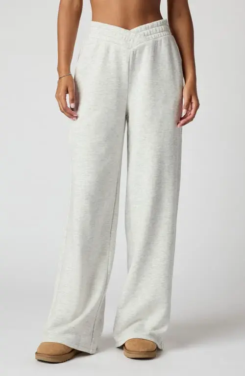 FLORENCE BY MILLS Cozy Crush V Wide Leg Sweatpants - Heather Ice