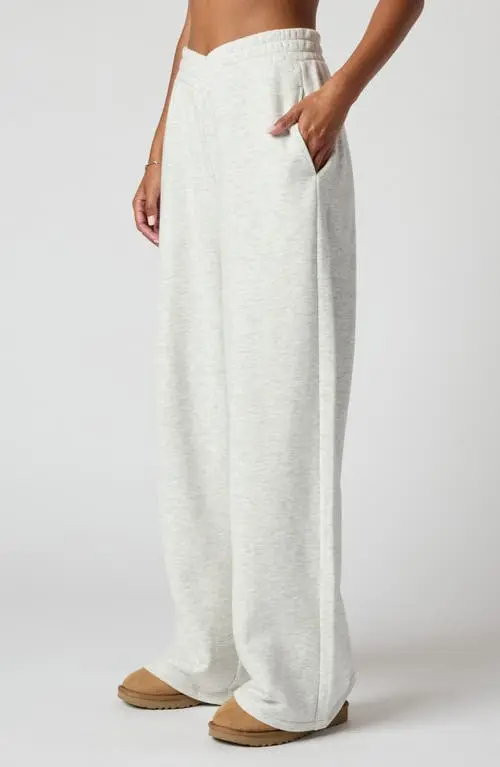 FLORENCE BY MILLS Cozy Crush V Wide Leg Sweatpants - Heather Ice