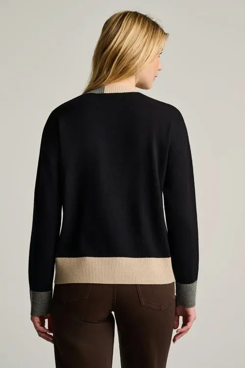 Lisa Todd Bold Block Cotton Cashmere Sweater - Black