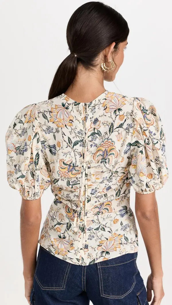 ULLA JOHNSON Elise パフスリーブブラウス Ulla Johnson Elise Top In Gardenia - 60% Off | Editorialist
