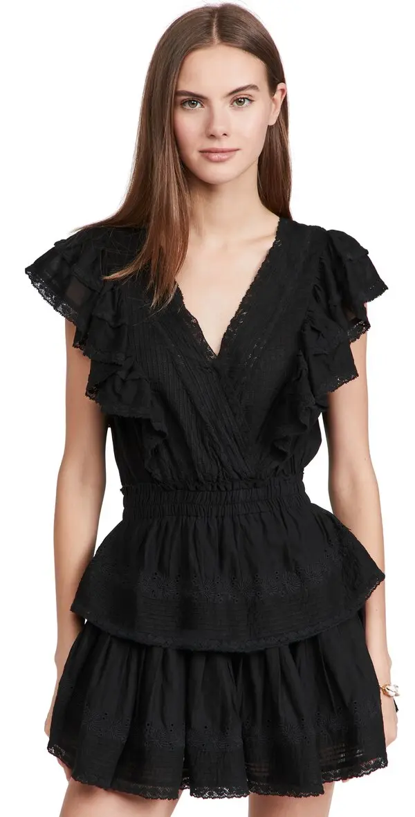 LoveShackFancy Gwen Dress - Black