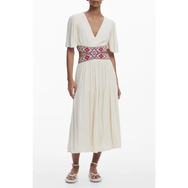Desigual Wraparound Cutout Maxi Dress