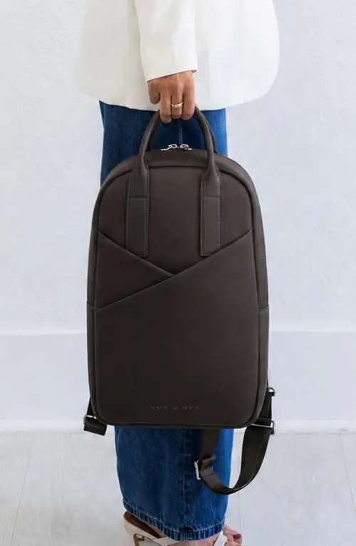 LUX AND NYX Slim Origami Convertible Backpack - Espresso