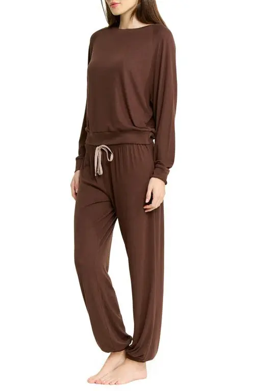 Honeydew Intimates Star Seeker Brushed Jersey Pajamas - Chocolate