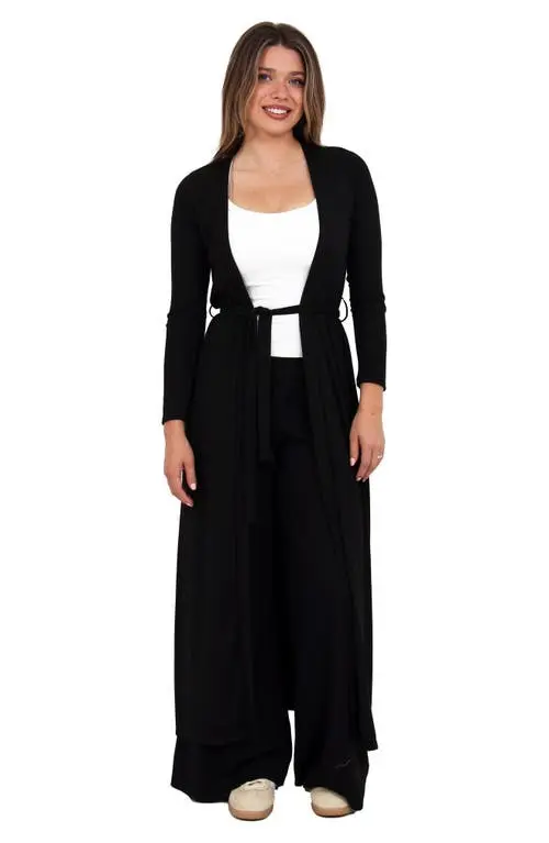24SEVEN COMFORT APPAREL Ribbed Knit Set - Black