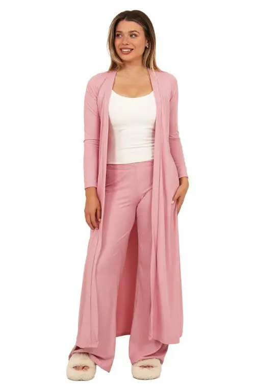 24SEVEN COMFORT APPAREL Ribbed Knit Set - Blush