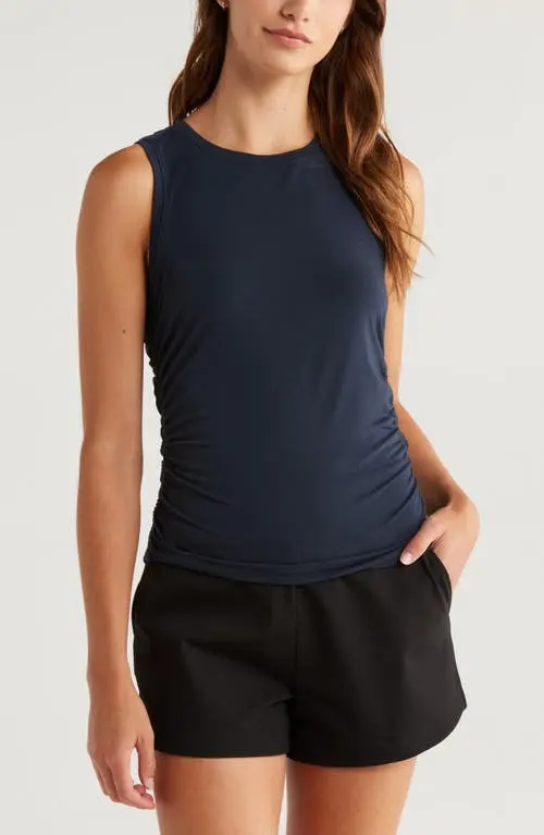 Zella Ruched Performance Tank - Navy Sapphire