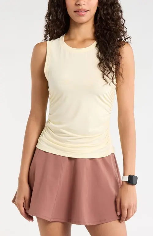 Zella Breathe Ruched Tank - Yellow Flan