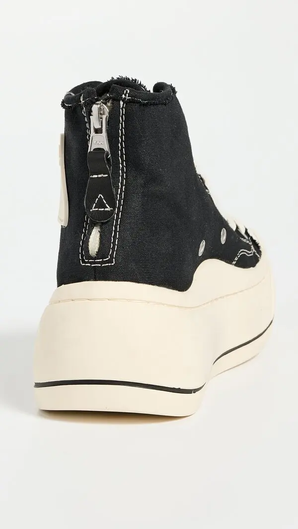 R13 Canvas High Top Platform Sneakers - Black