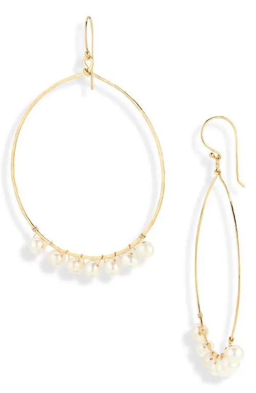 KIARA BY KI-ELE Ki-ele Kate Freshwater Pearl Hoop Earrings - Gold