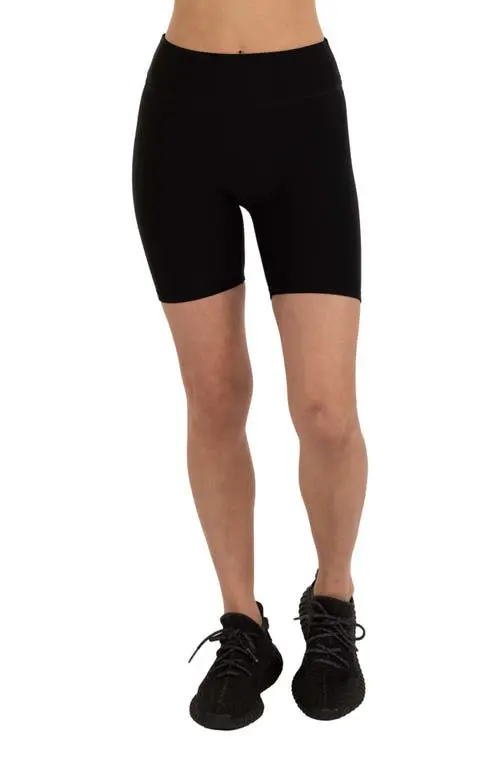 REBODY Hybrid Fleece Biker Shorts - Warm Black