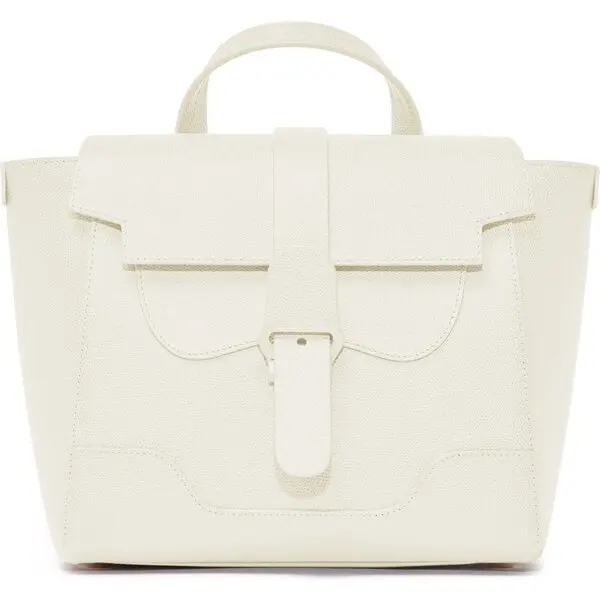 Senreve Midi Maestra Pebbled Leather Handbag - Cream