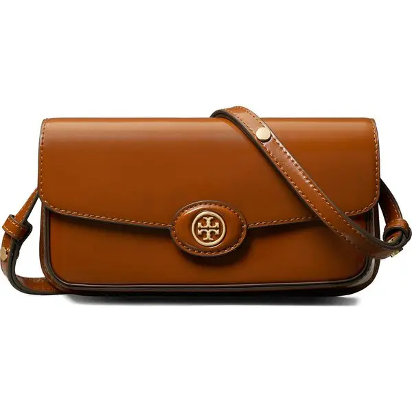 Tory Burch Robinson Spazzolato Leather Shoulder Bag
