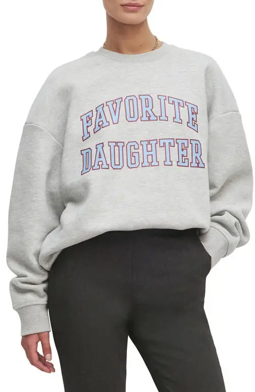 FAVORITE DAUGHTER Collegiate Cotton Blend Sweatshirt - Heather Grey/light
