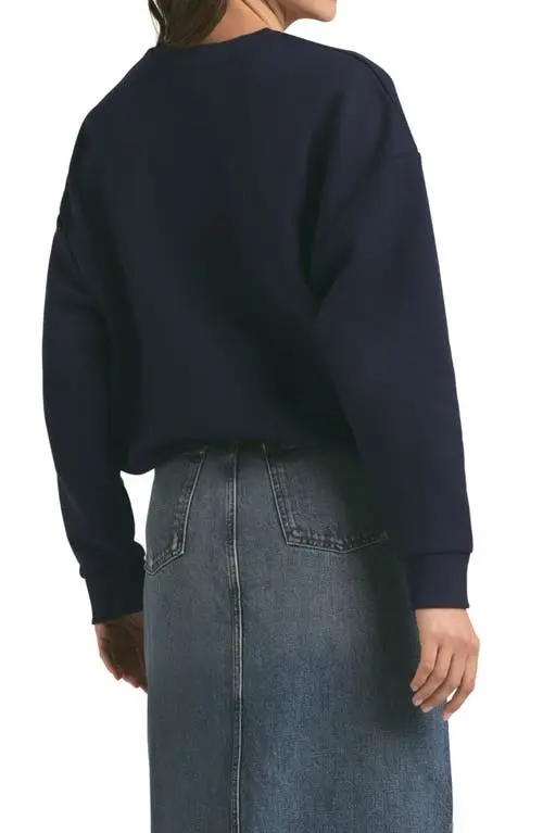 FAVORITE DAUGHTER Collegiate Cotton Blend Sweatshirt - Navy
