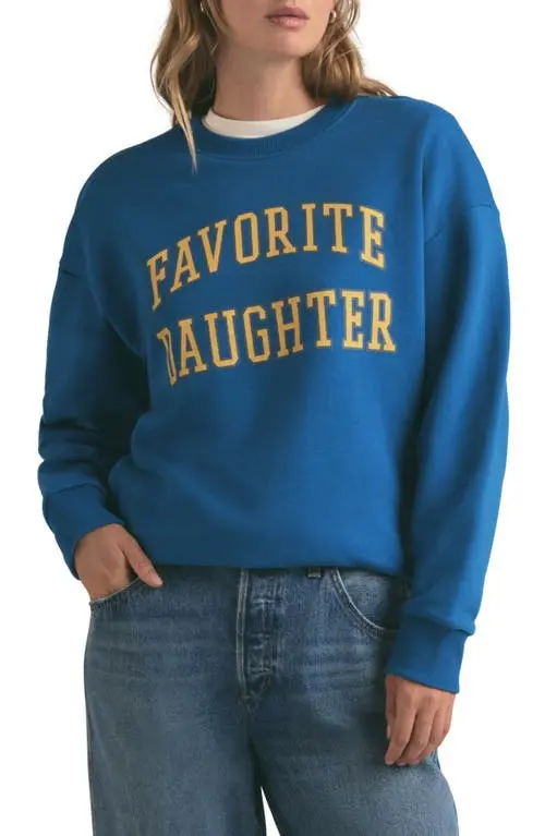 FAVORITE DAUGHTER Collegiate Cotton Blend Sweatshirt - Sapphire