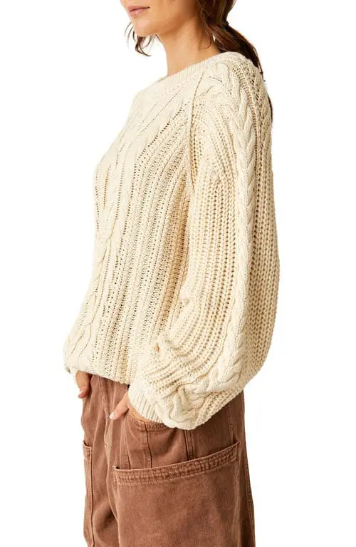 Free People Frankie Cable Cotton Sweater