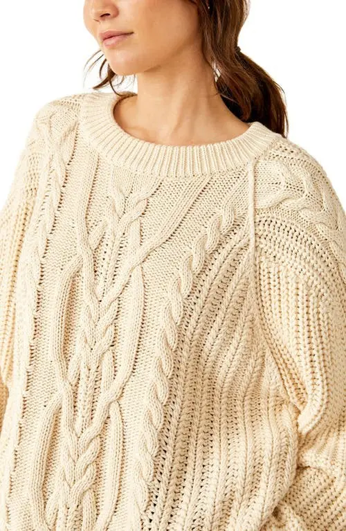 Free People Frankie Cable Cotton Sweater