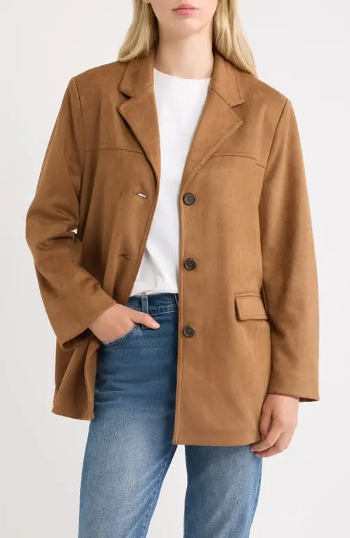 24COLOURS Faux Suede Blazer - Brown