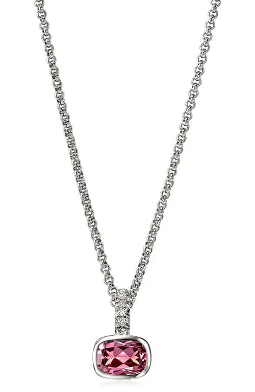 John Hardy Sterling Silver Rhodolite And Diamond Pendant Necklace - Rhodalite