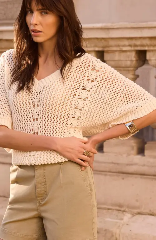 Mint Velvet Open Knit Crochet Top