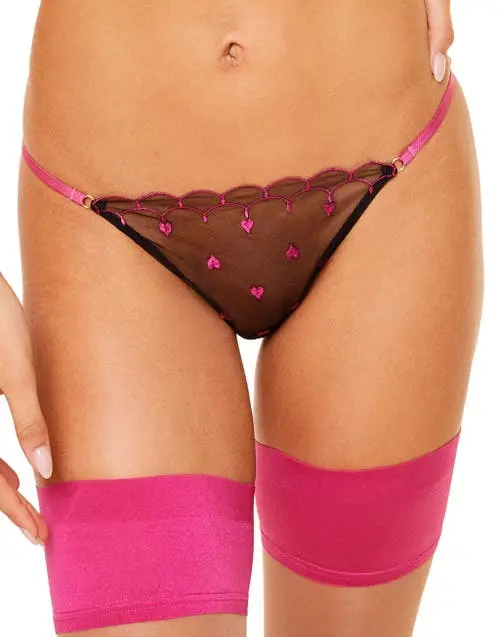 ADORE ME Bettie Brazilian Panties - Black Hearts