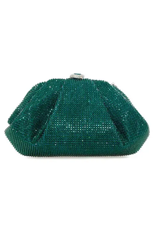 Judith Leiber Gemma Crystal Clutch - Silver Emerald