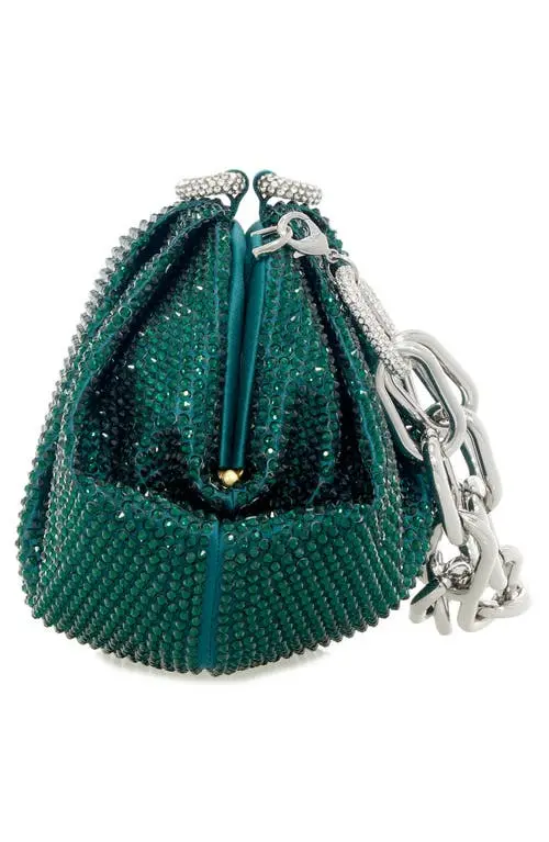 Judith Leiber Gemma Crystal Clutch - Silver Emerald