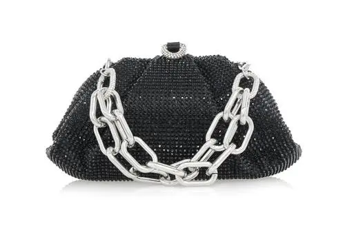 Judith Leiber Gemma Crystal Clutch - Silver Jet