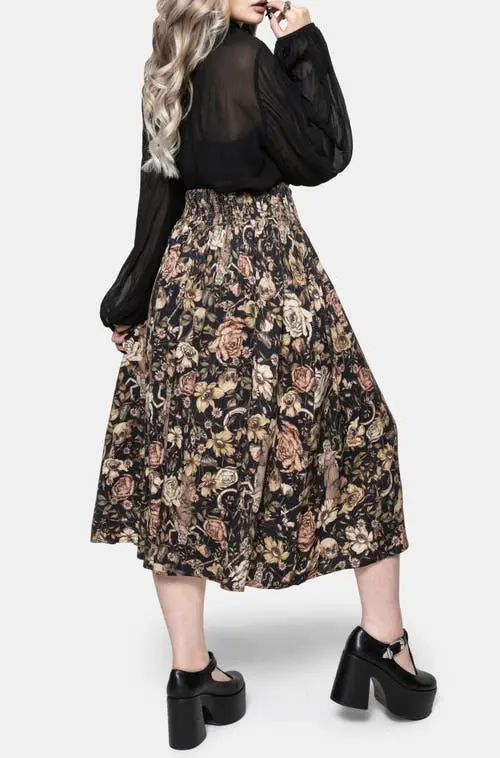 DISTURBIA Triple Goddess Button Down Midi Skirt