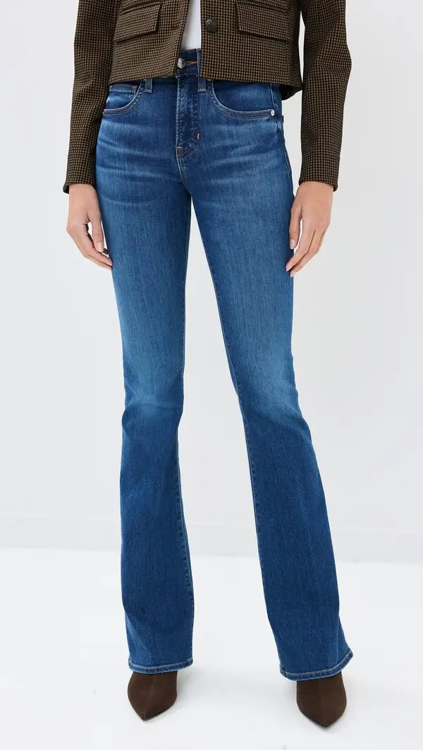 Veronica Beard Beverly High Rise Skinny Flare Jeans - Bright Blue