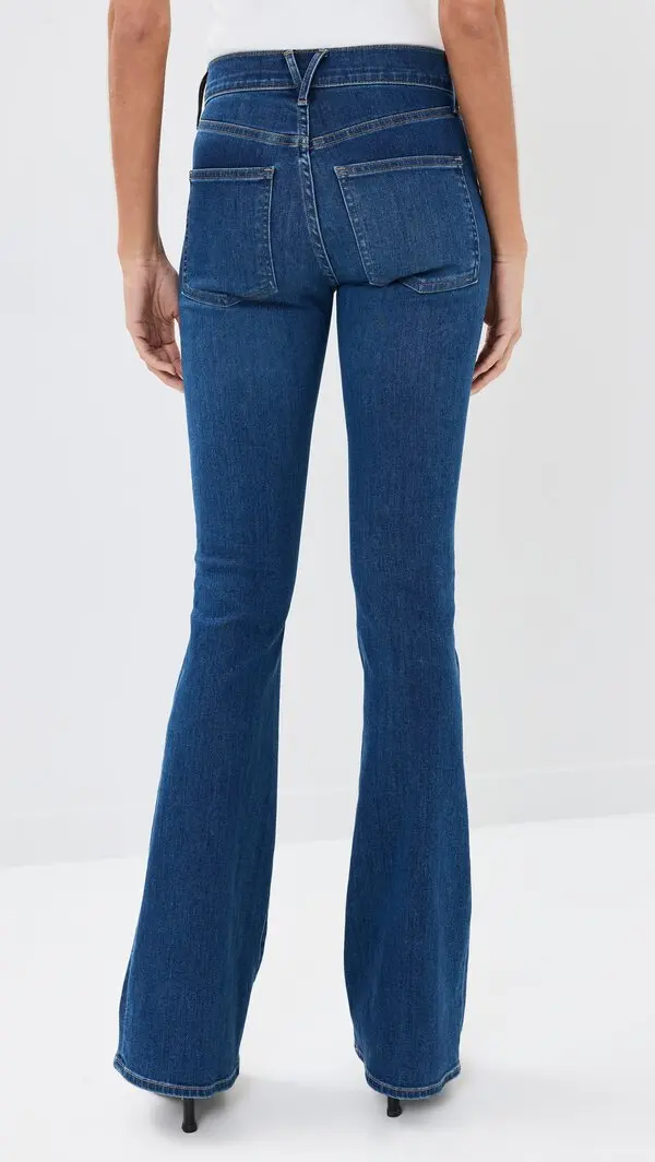 Veronica Beard Beverly High Rise Skinny Flare Jeans - Bright Blue