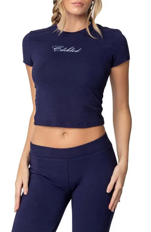 EDIKTED So Baby Tee - Navy