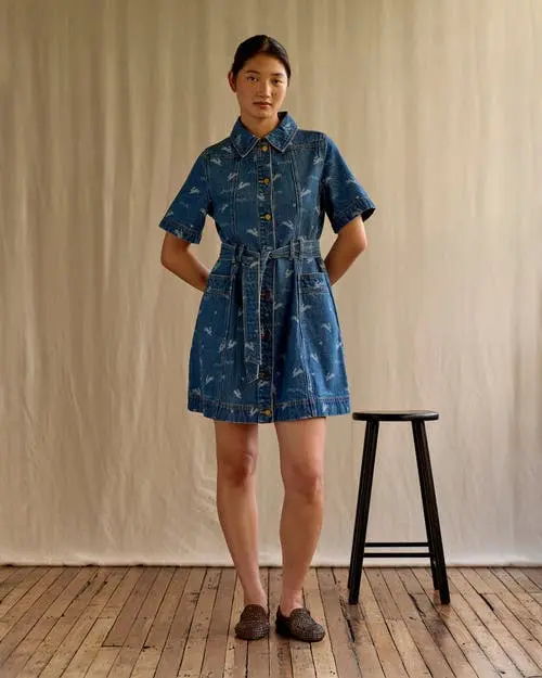 SMWR. BY THE SOMEWHERE CO Royal Match Denim Mini Dress