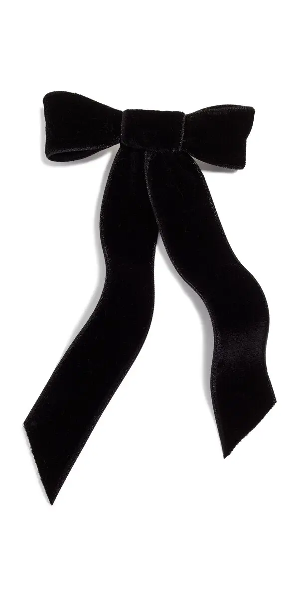 JENNIFER BEHR Velvet Bow Barrette - Black