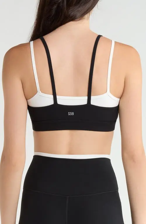 Splits59 Elliah Airweight Double Layer Sports Bra - Black/white