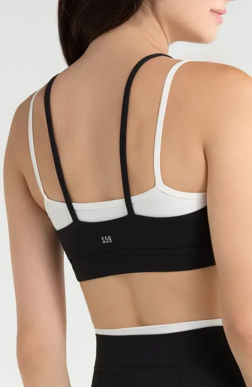 Splits59 Elliah Airweight Double Layer Sports Bra - Black/white