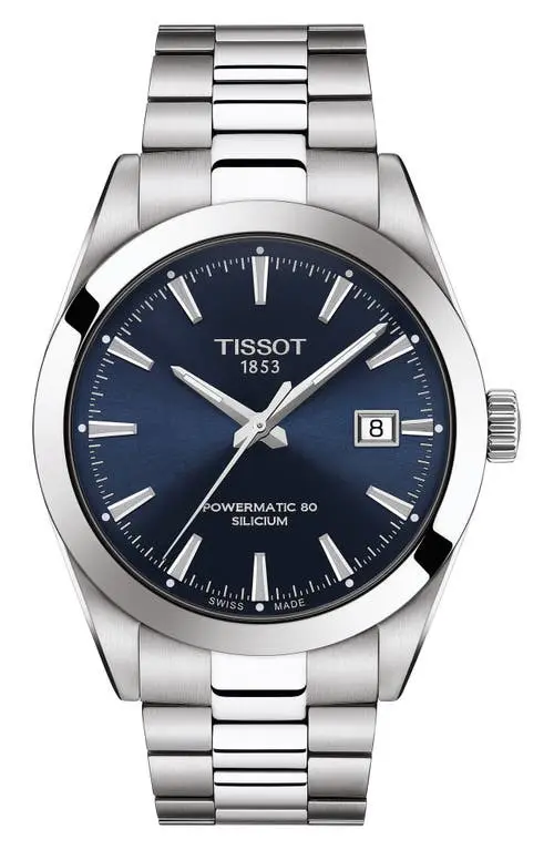 TISSOT T-classic Gentleman Powermatic Bracelet Watch - Grey/ Blue/ Silver