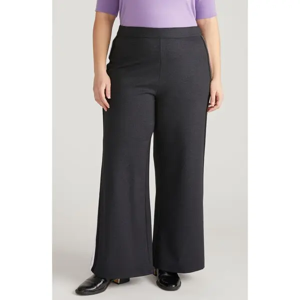 Universal Standard Stephanie Ponte Wide Leg Pants - Charcoal Grey