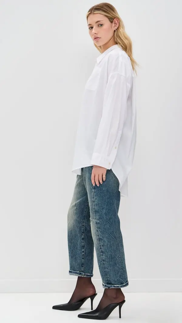 R13 Drop Neck Oxford Shirt