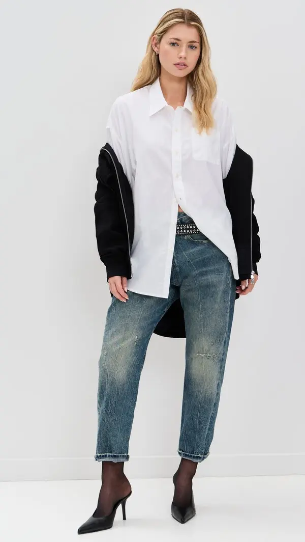 R13 Drop Neck Oxford Shirt