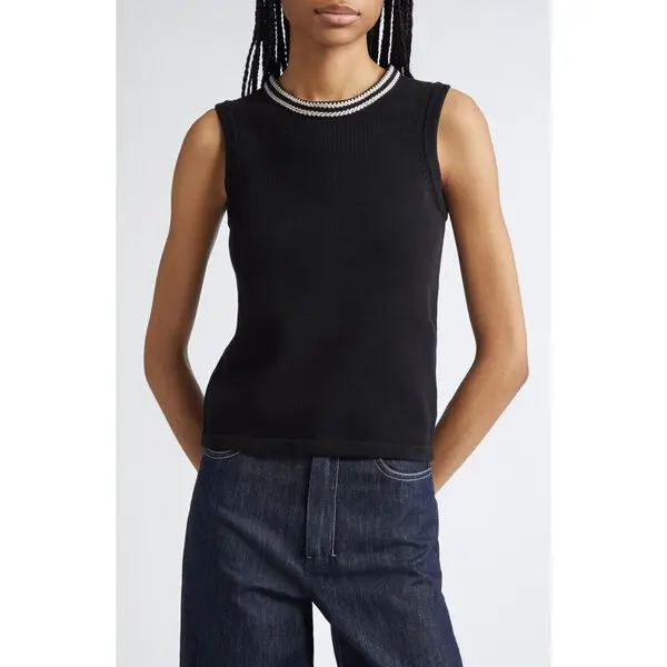 Max Mara Udine Embroidered Cotton Sweater Tank