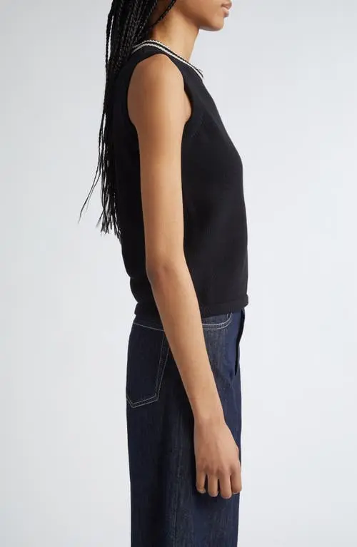 Max Mara Udine Embroidered Cotton Sweater Tank