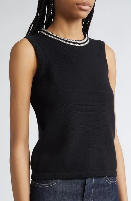 Max Mara Udine Embroidered Cotton Sweater Tank