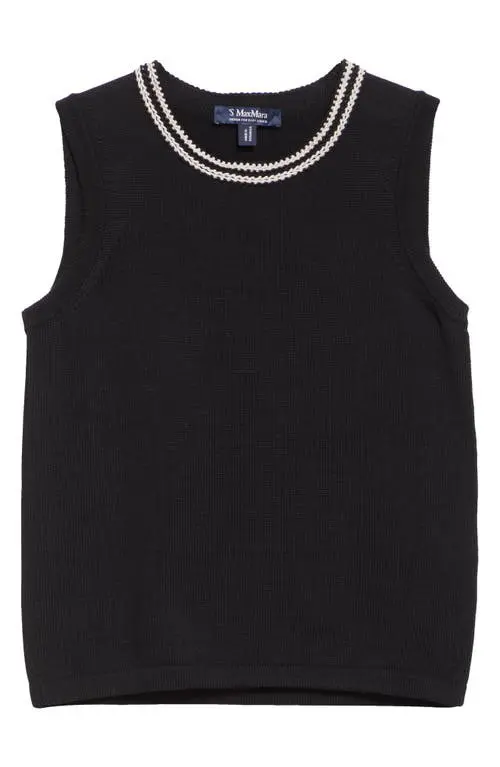 Max Mara Udine Embroidered Cotton Sweater Tank