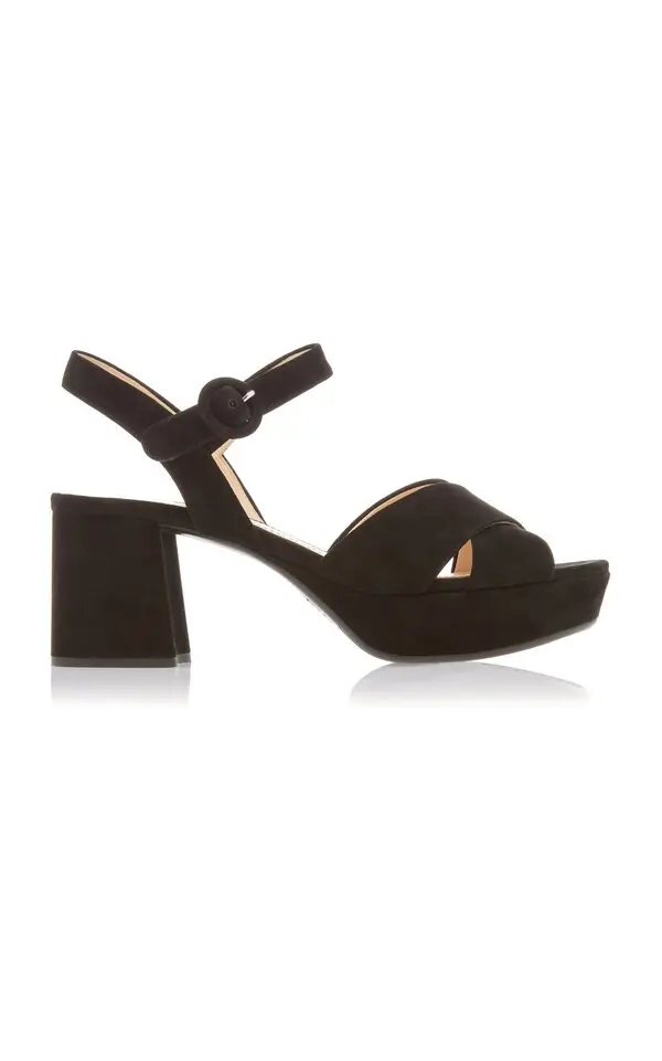 Prada Suede Platform Sandals